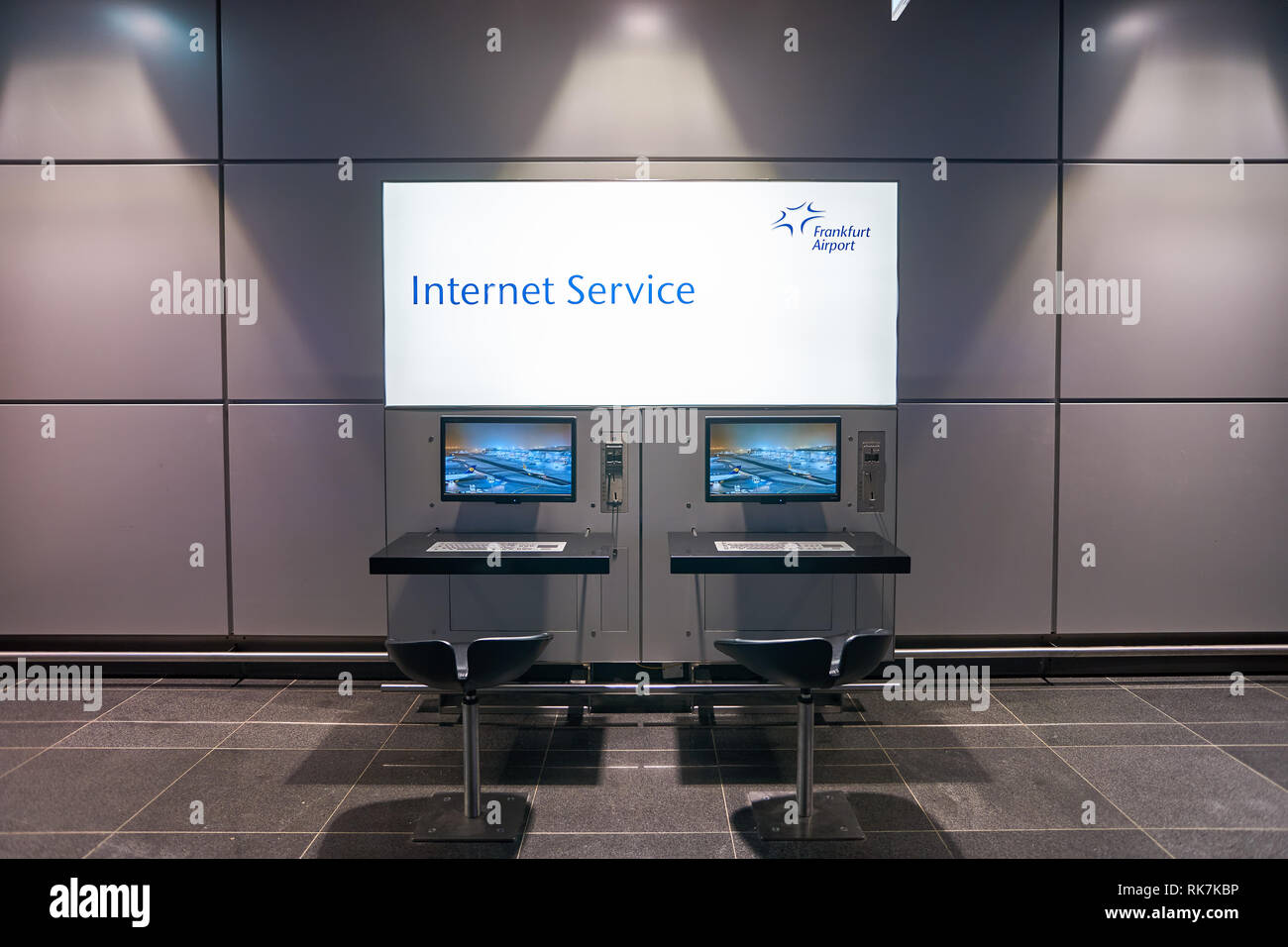 FRANKFURT, GERMANY - APRIL 07, 2016: inside of Frankfurt Airport ...
