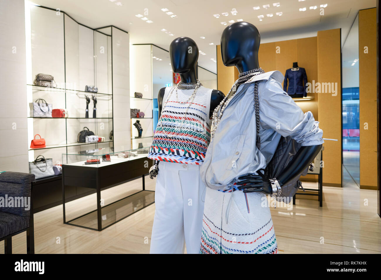 DUBAI, UAE - APRIL 08, 2016: inside Chanel store at Dubai International ...