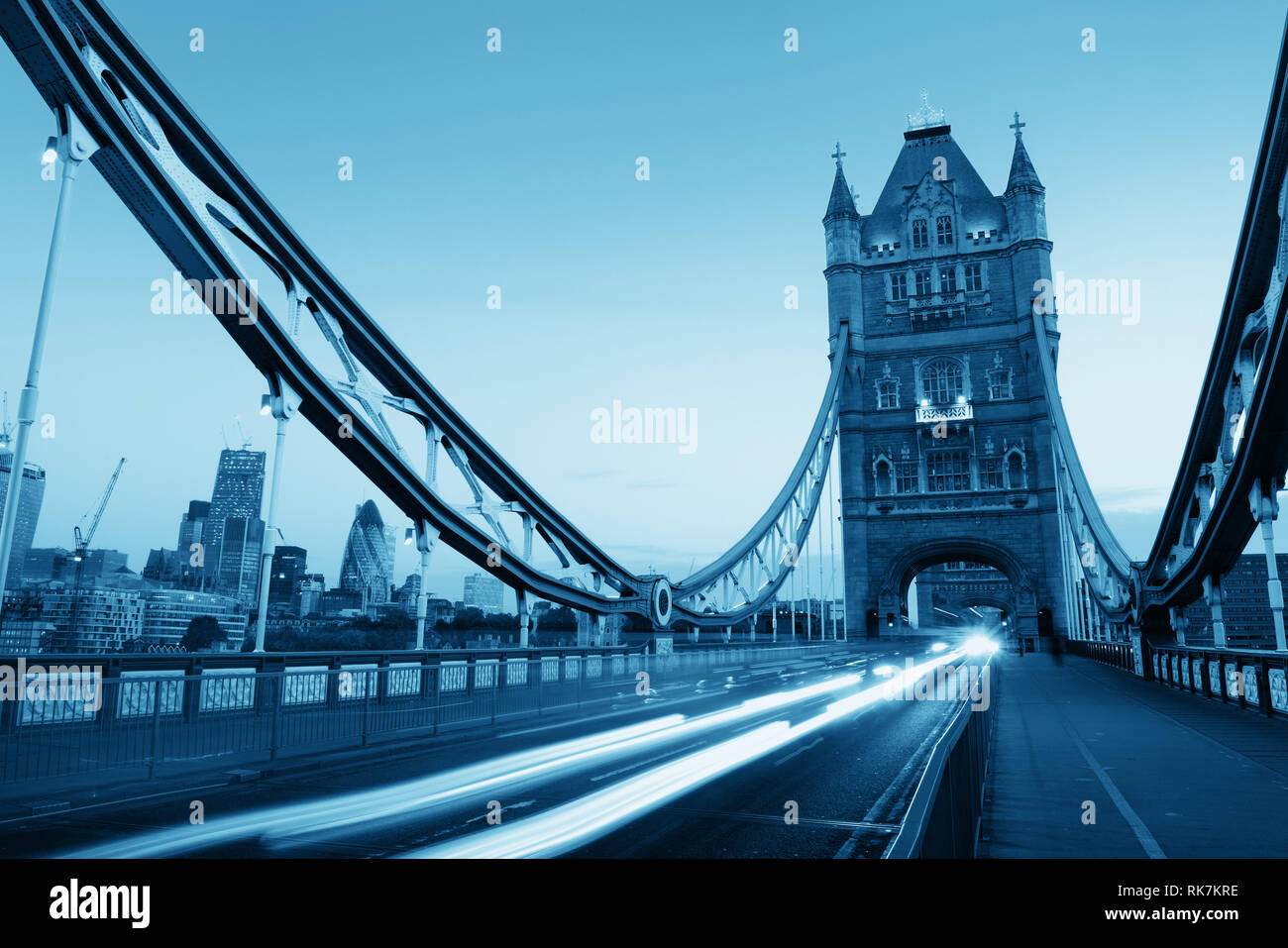 Tower Bridge and traffic in the morning in London Stock Photo - Alamy
