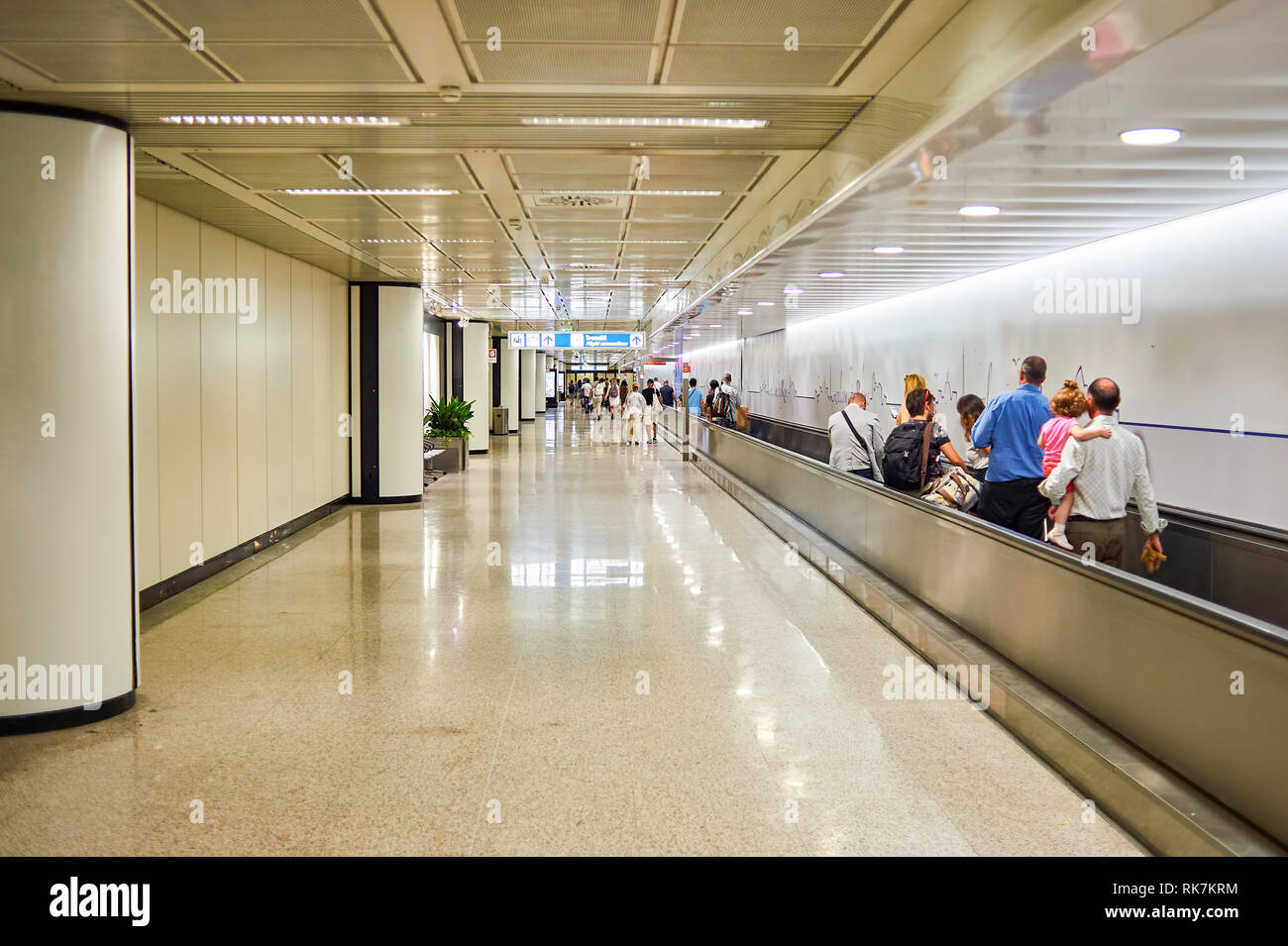 ROME, ITALY - AUGUST 04, 2015: inside of Fiumicino Airport. Fiumicino ...