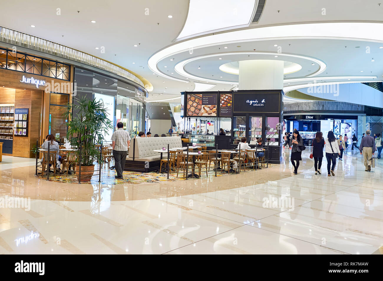 HONG KONG - APRIL 23, 2015: inside of the PopCorn Shopping Mall ...