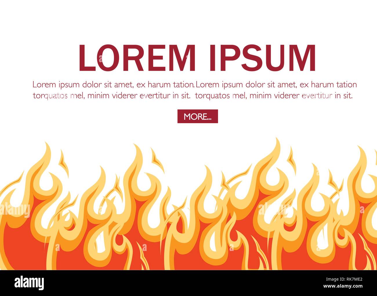 Red fire in cartoon style. Web site page and mobile app design. Flat ...