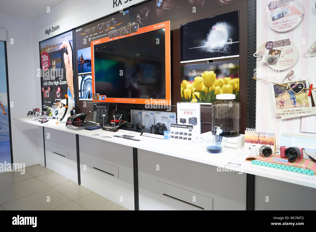 KUALA LUMPUR, MALAYSIA - MAY 09, 2016: Sony Store in Suria KLCC. Suria ...