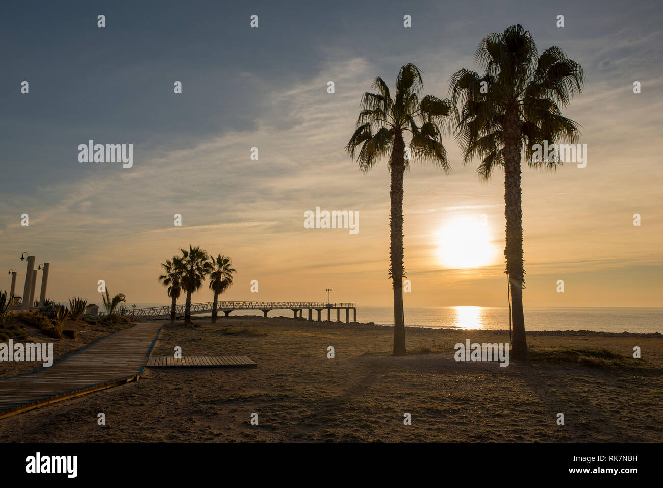 The coast and beach of chilches at sunrise, Spain Stock Photo - Alamy