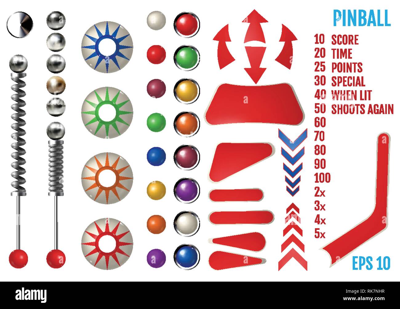 Pinball vector Cut Out Stock Images & Pictures - Alamy