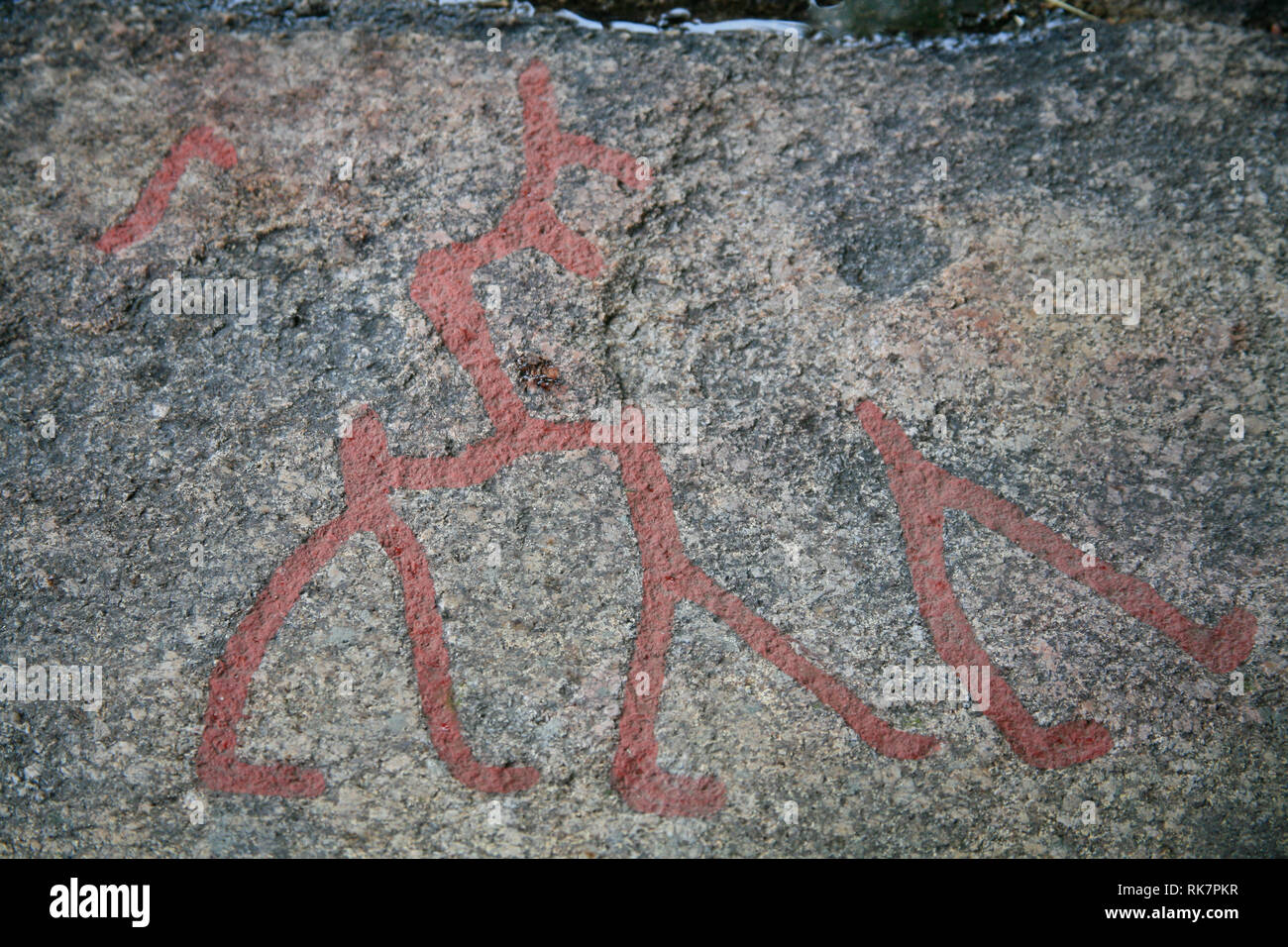 Prehistoric drawings on rocks in the south of Sweden Stock Photo - Alamy