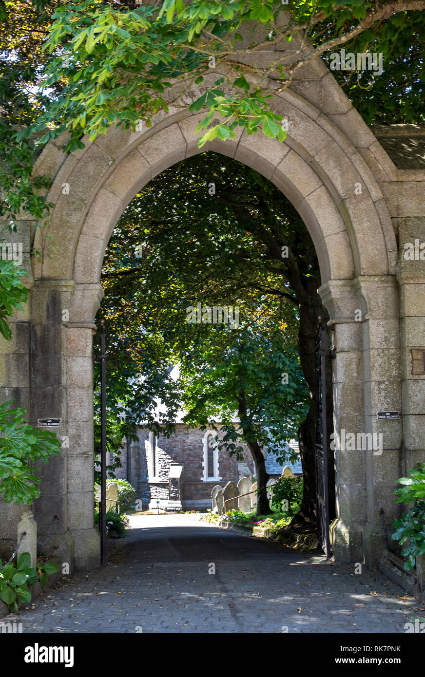 The entrance to the Parish Church of St Anne on Victoria Street ...