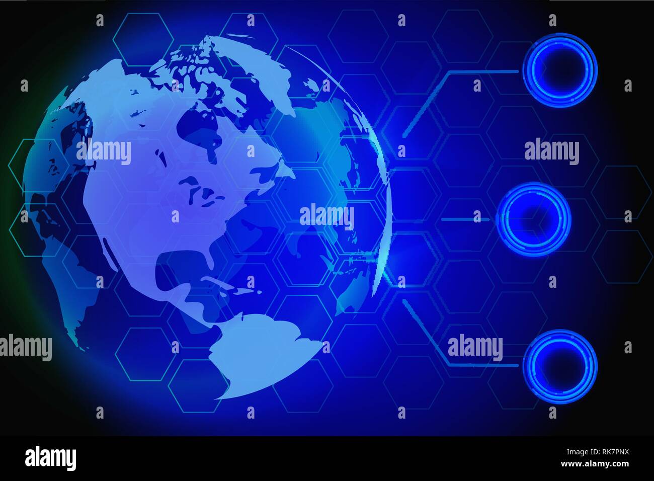 Blue world map global hologram, vector, illustration, eps 10 Stock ...