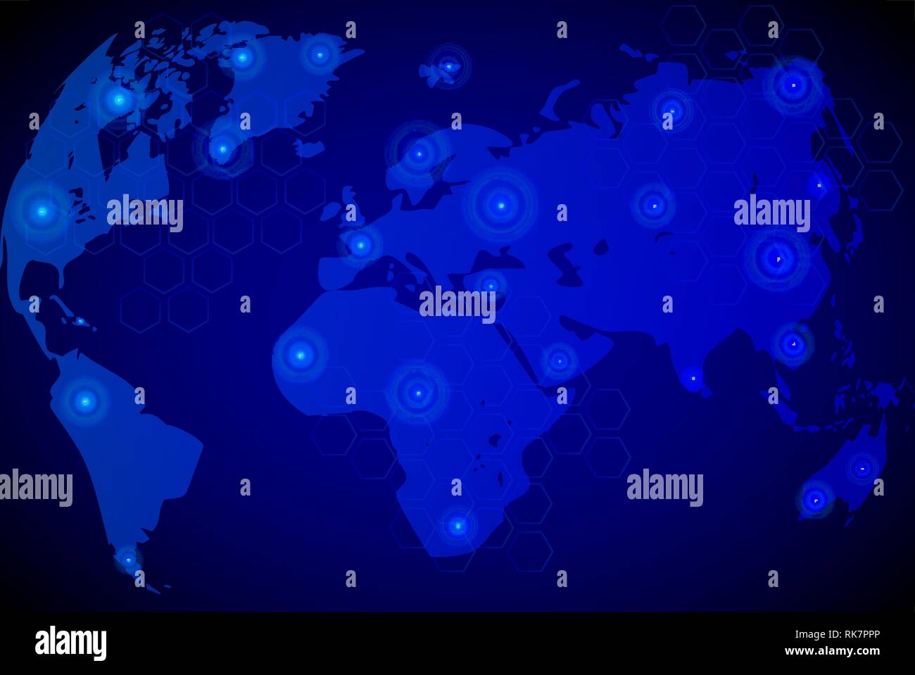 Blue world map global hologram, vector, illustration, eps 10 Stock ...