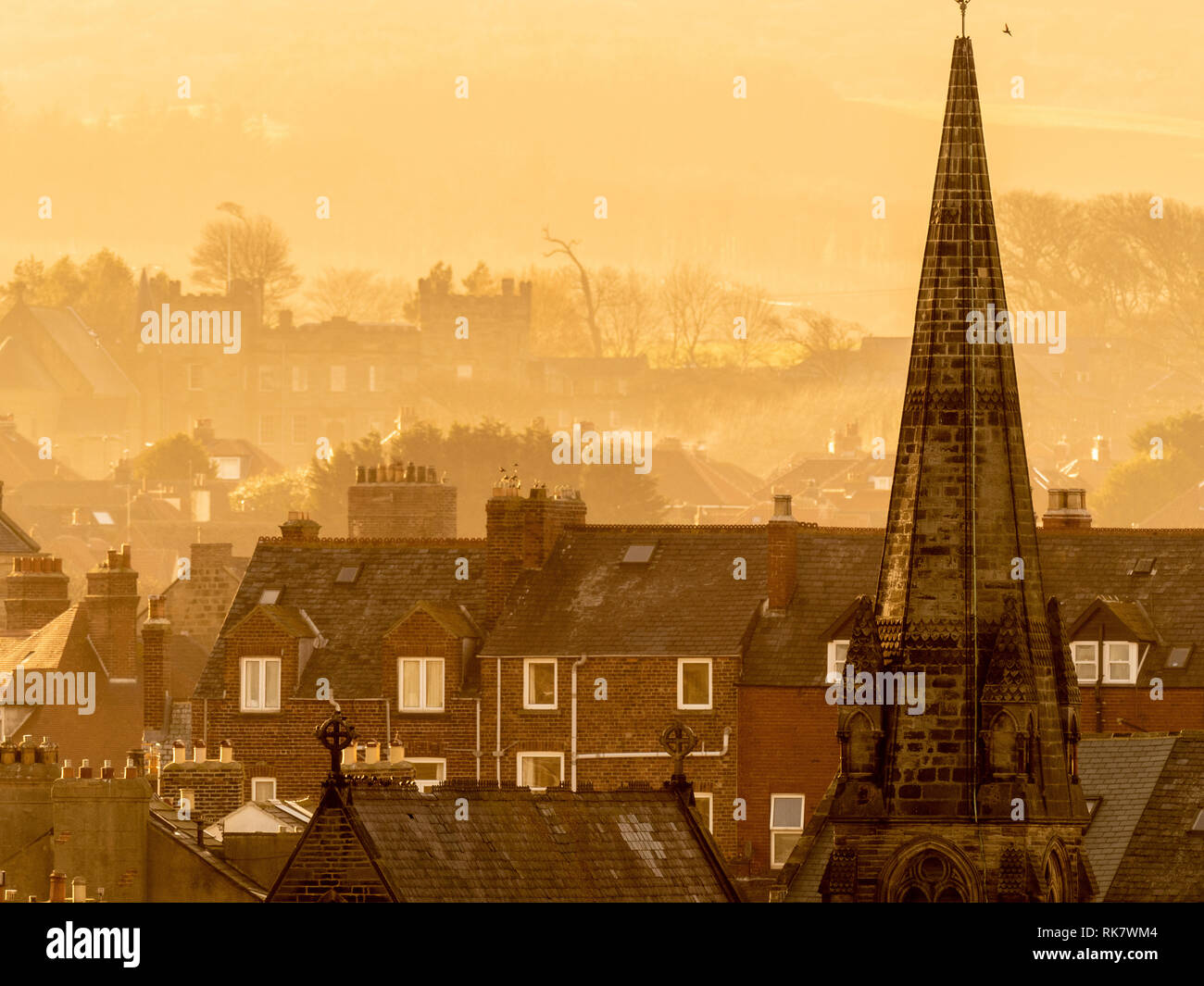 Church and house rooftops, Whitby, North Yorkshire, UK Stock Photo - Alamy