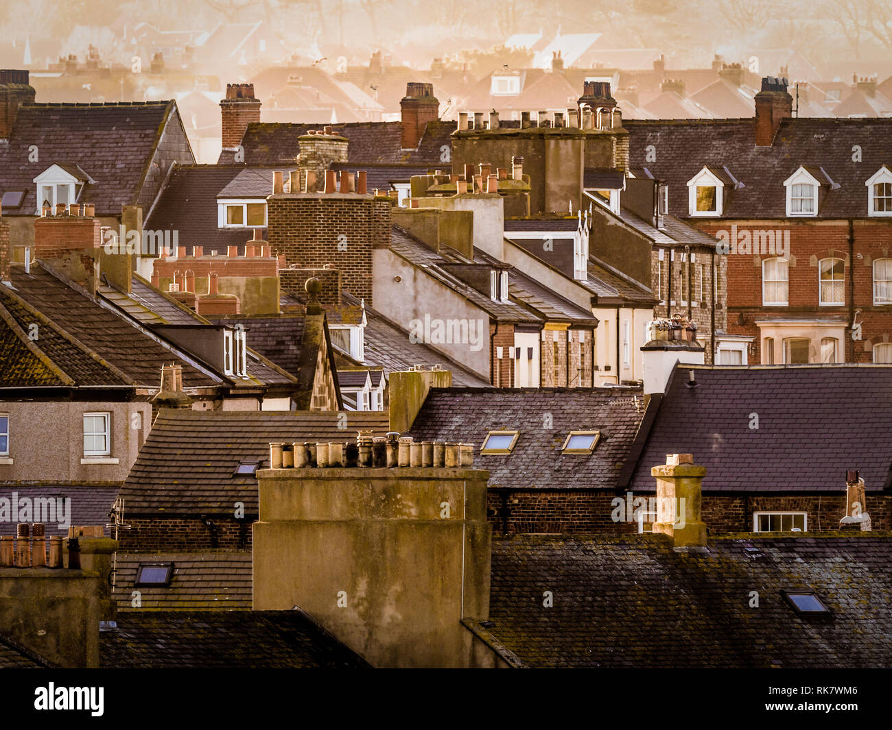 Whitby west cliff rooftops hi-res stock photography and images - Alamy