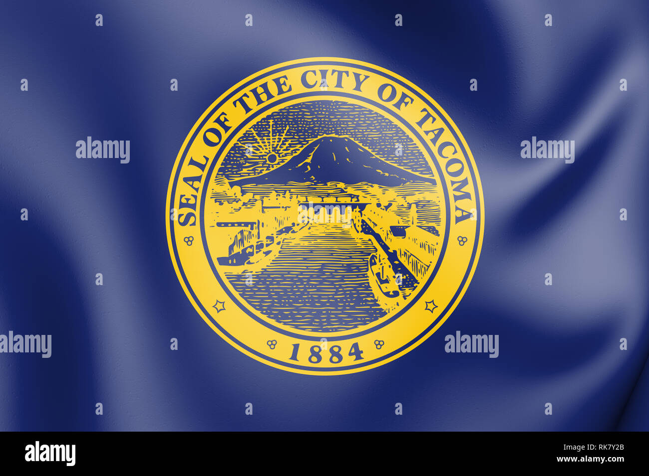 3D Flag of Tacoma (Washington State). 3D Illustration Stock Photo - Alamy