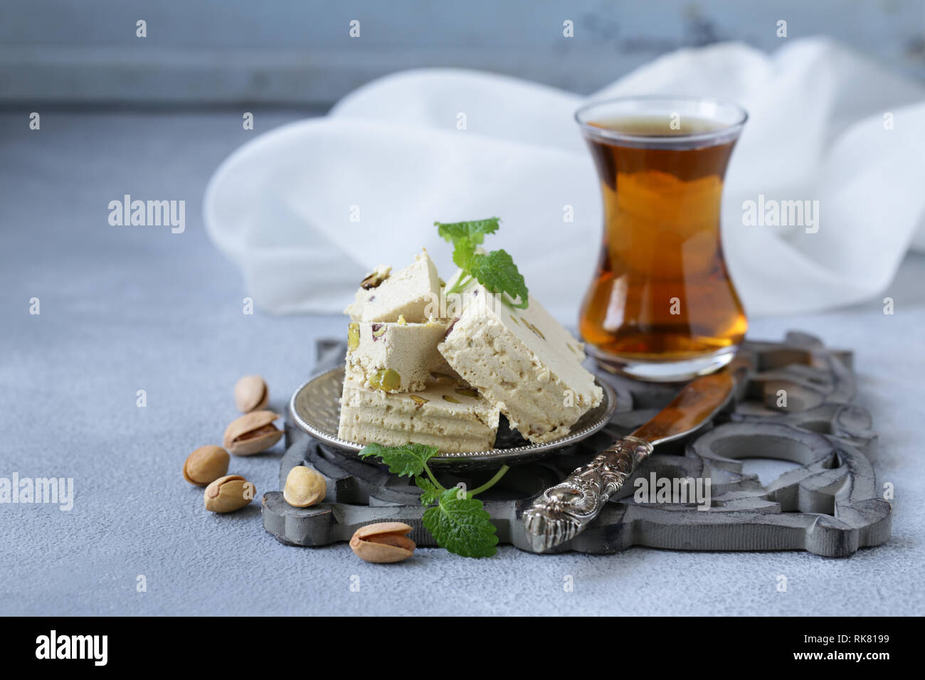Halva with pistachios hi-res stock photography and images - Alamy
