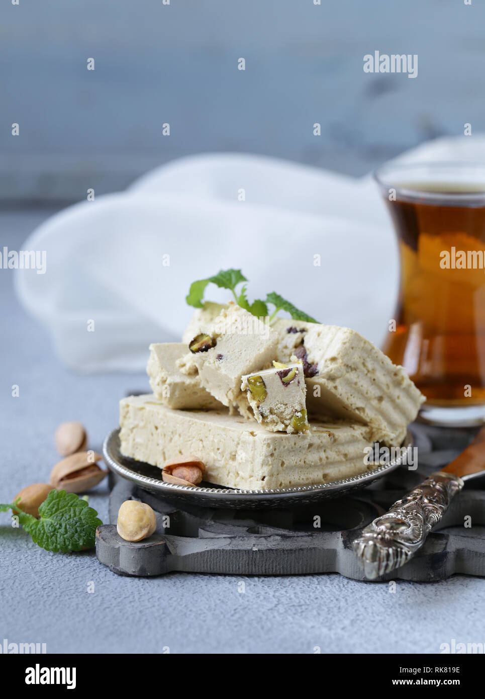 Halva with pistachios hi-res stock photography and images - Alamy