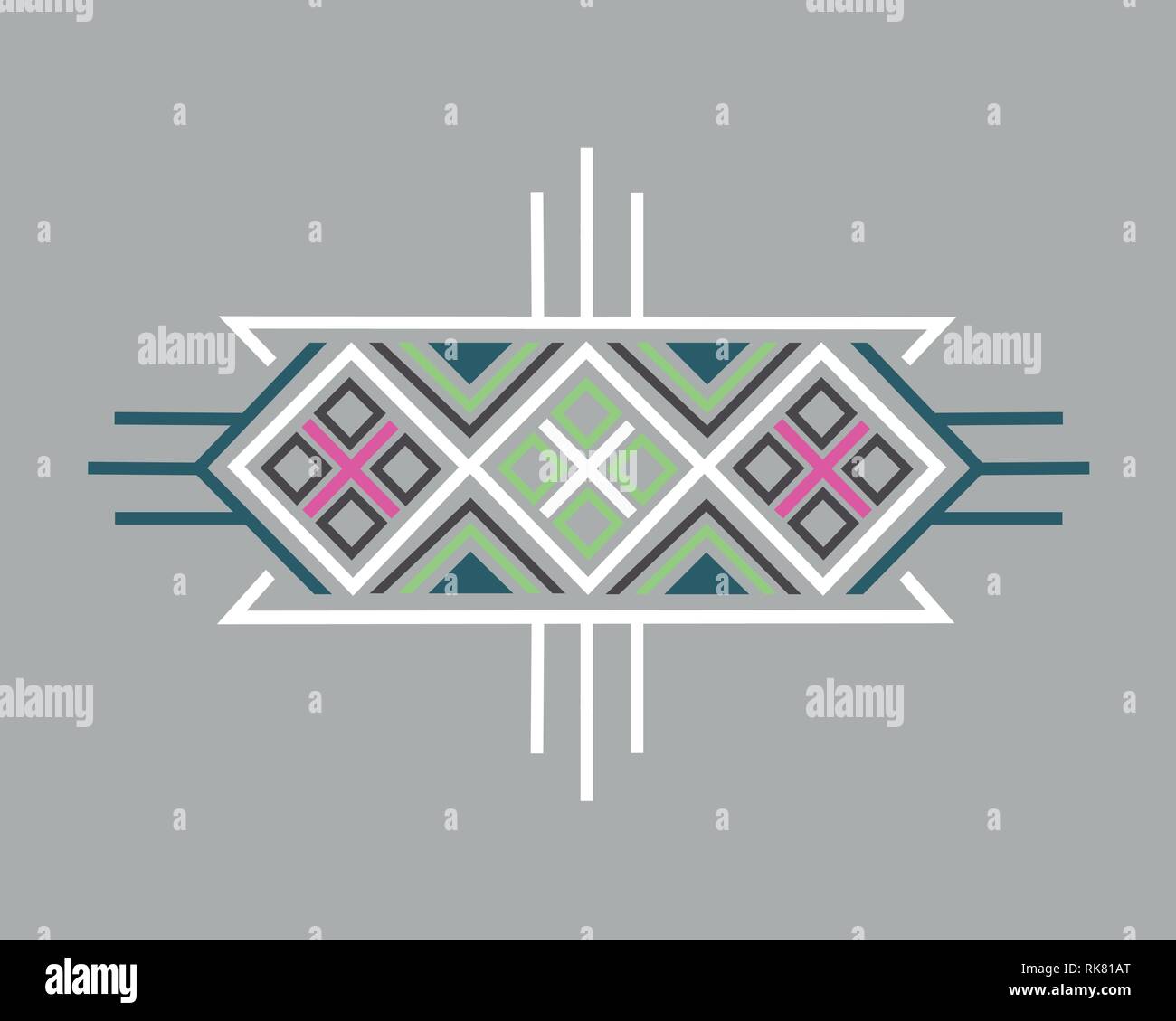 Vector illustration or drawing of an indigenous style pattern design ...
