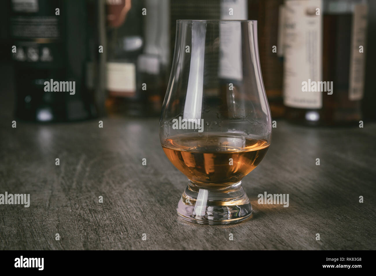 Whisky bottles table hi-res stock photography and images - Alamy