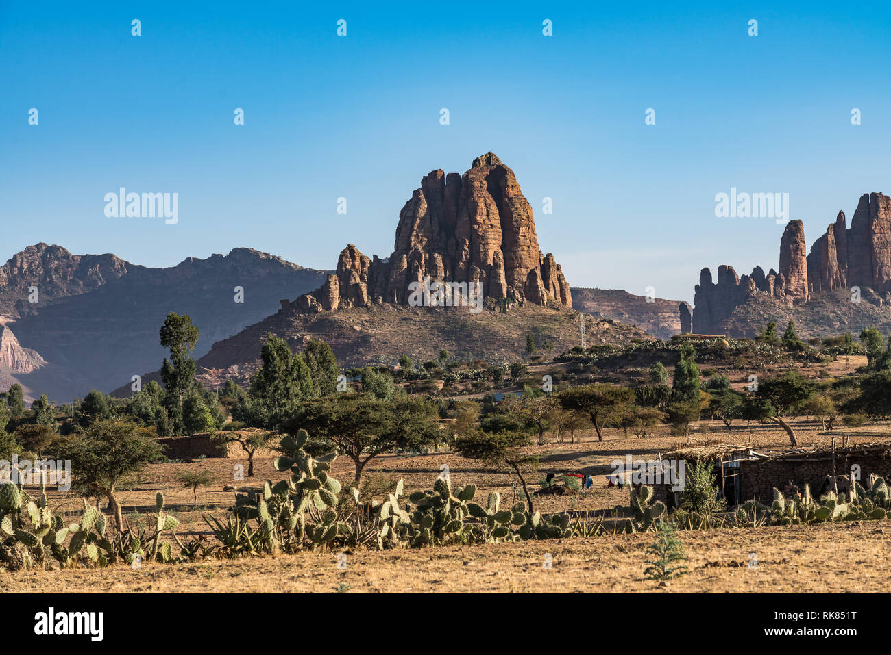 Landscape in Gheralta near Abraha Asbaha in Northern Ethiopia, Africa ...