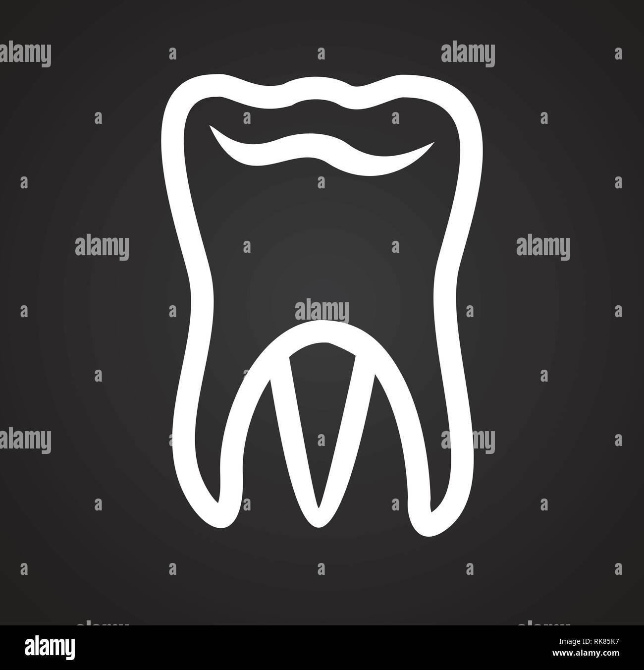 Tooth icon on black background for graphic and web design, Modern ...