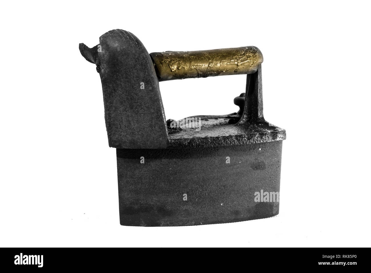 Antique old iron isolated on white background Stock Photo - Alamy