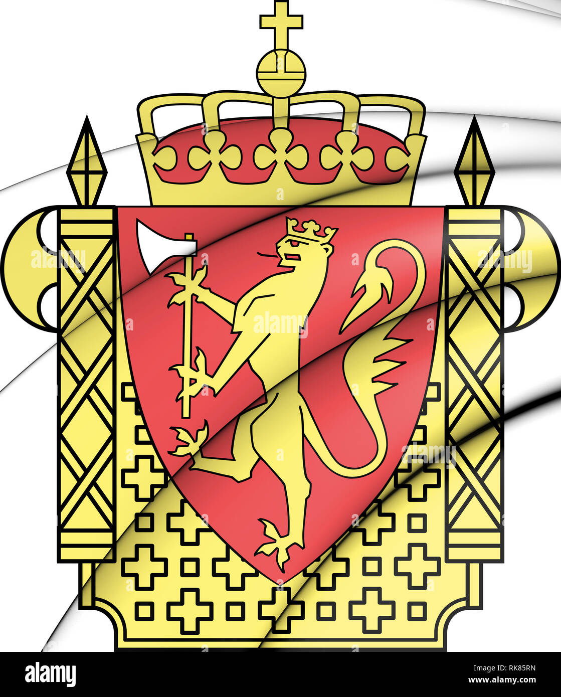 3D Coat of arms of the Norwegian Police Service. 3D Illustration Stock ...