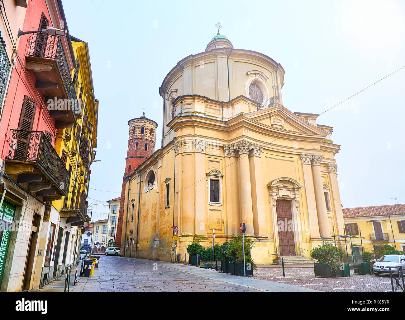 Asti, Italy - January 1, 2019. Main facade of The Chiesa di Santa ...