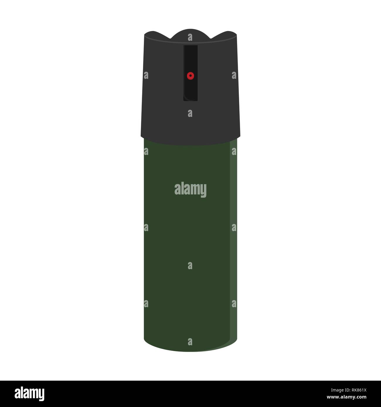 Vector bottle of pepper spray isolated on white background. Pepper gas ...