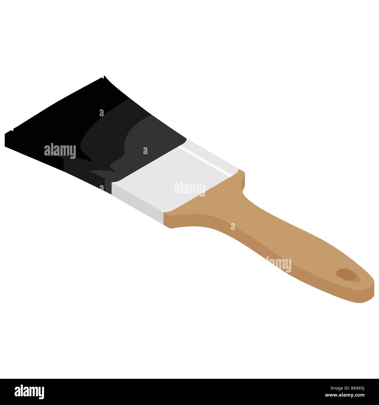 Brush for painting and construction works isometric vector illustration ...