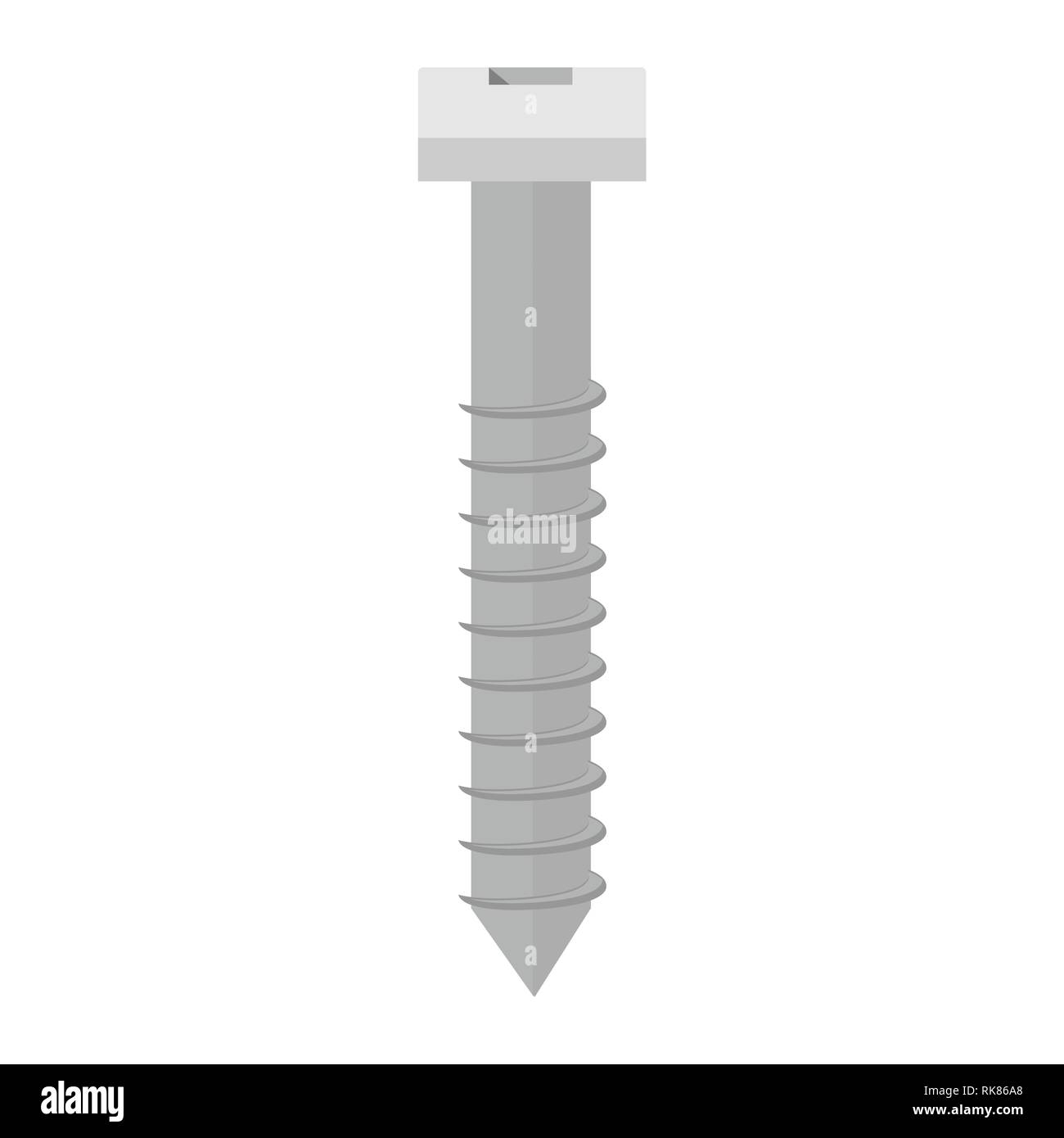 Flat screw icon. Vector illustration of metallic fixing element Stock ...