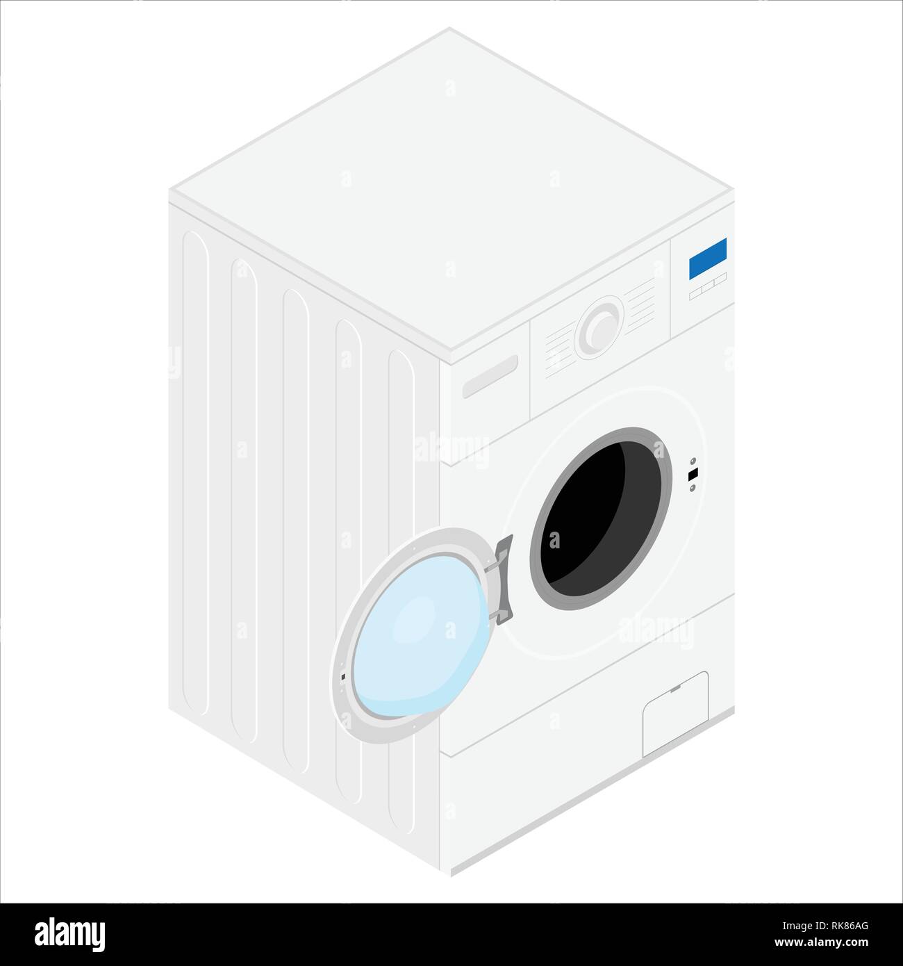 Isometric washing machine with opened door bathroom interior design ...