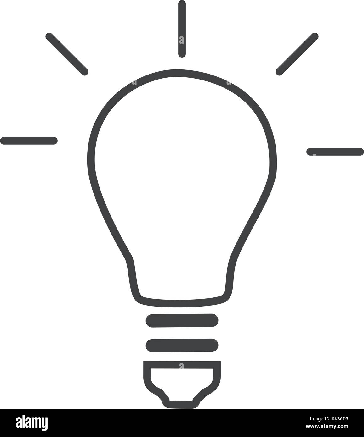 Light Bulb line icon vector, isolated on white background. Idea sign, solution, thinking concept ...