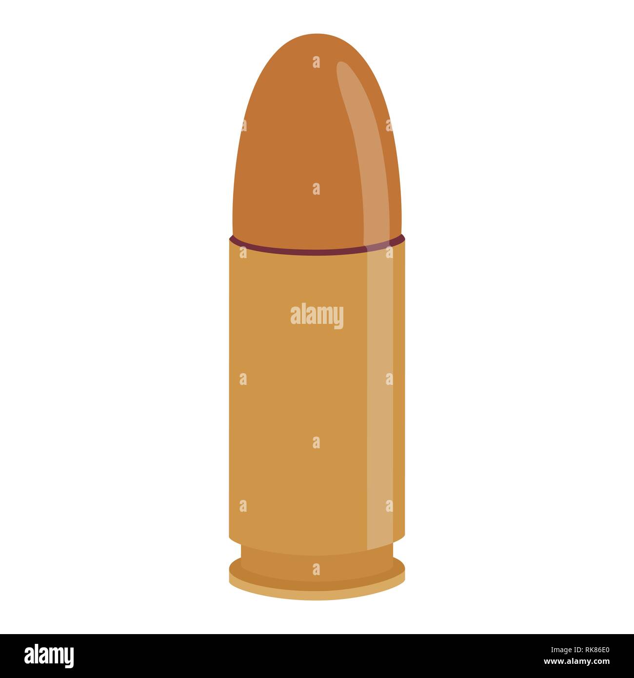 Vector illustration icon bullet 9 mm caliber isolated on white ...