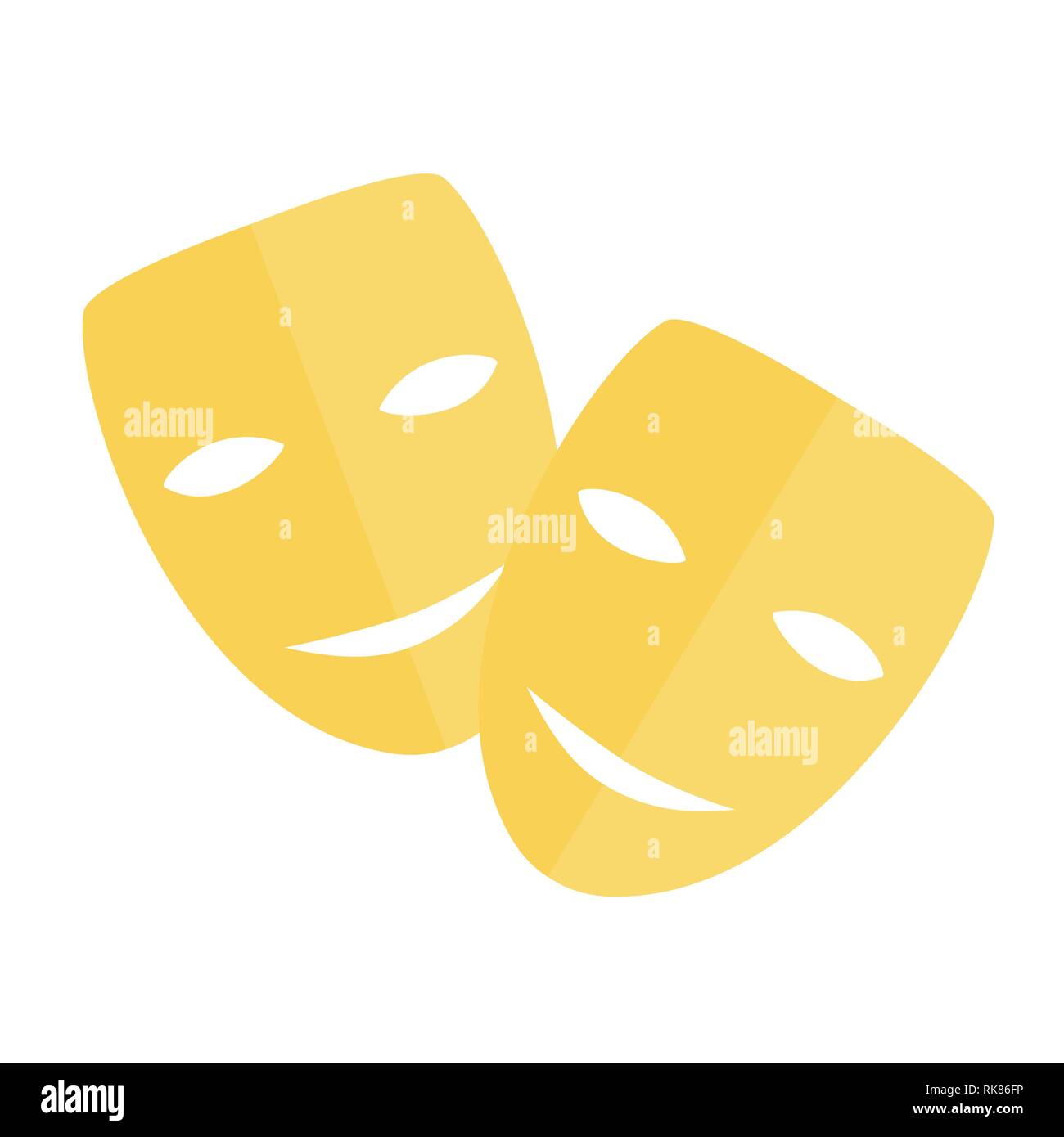 Vector illustration golden theater masks. Art symbol Stock Vector Image ...