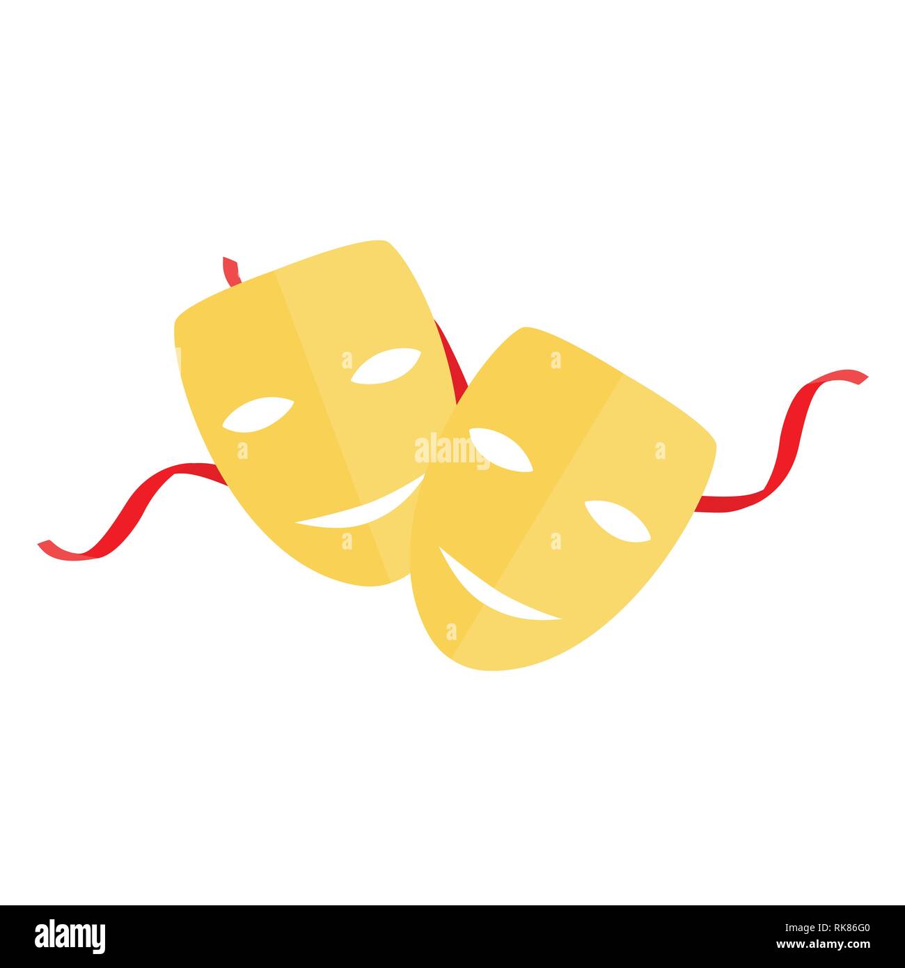 Vector illustration golden theater masks. Art symbol Stock Vector Image ...