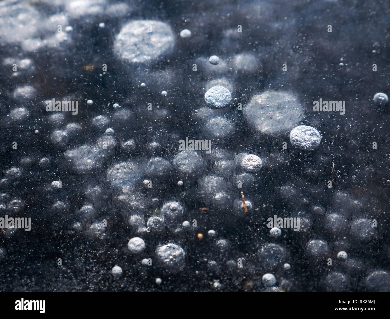 Trapped methane bubbles in lake hi-res stock photography and images - Alamy