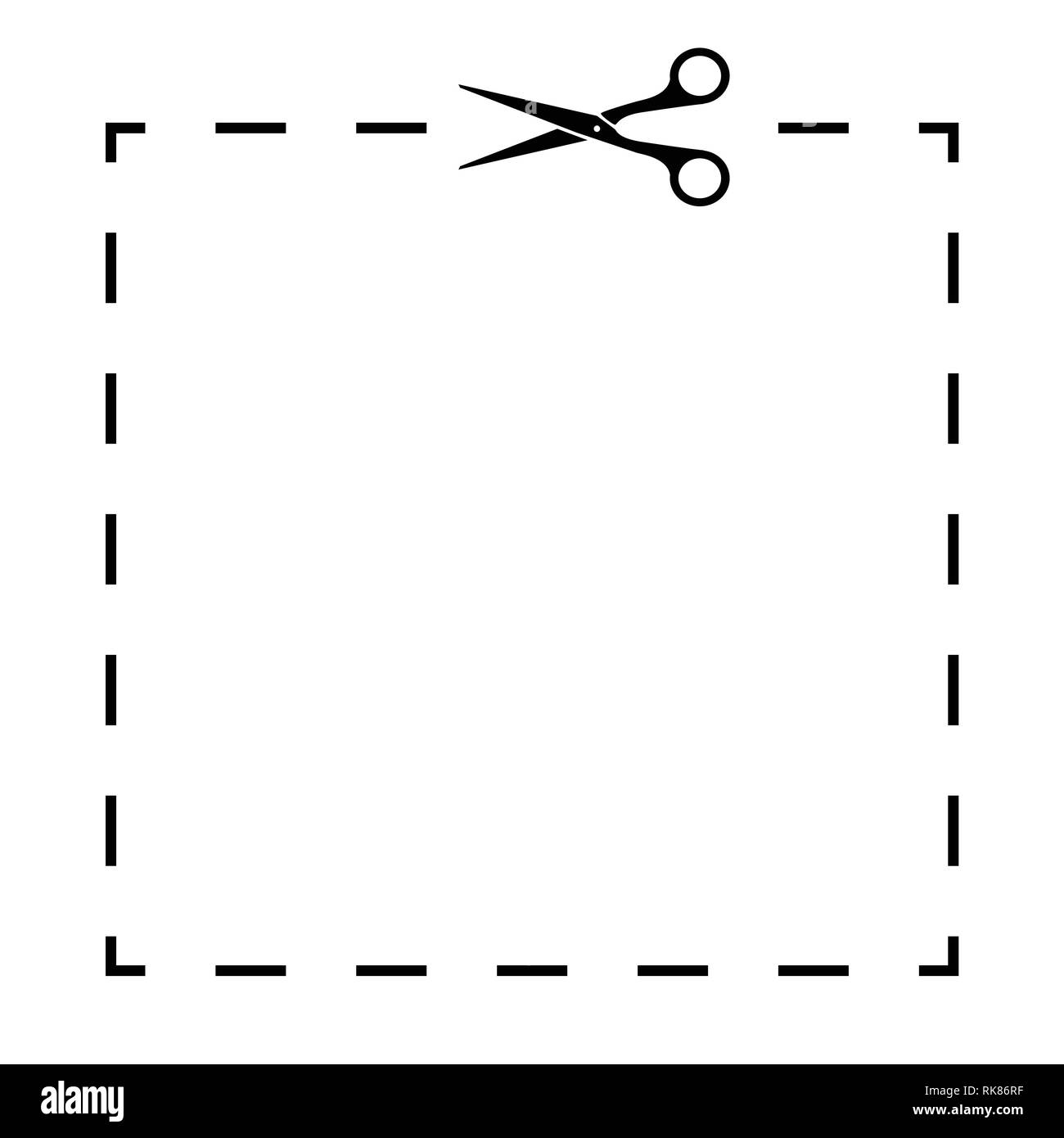 Scissors Cutting Coupon Icon isolated on white background Stock Vector ...