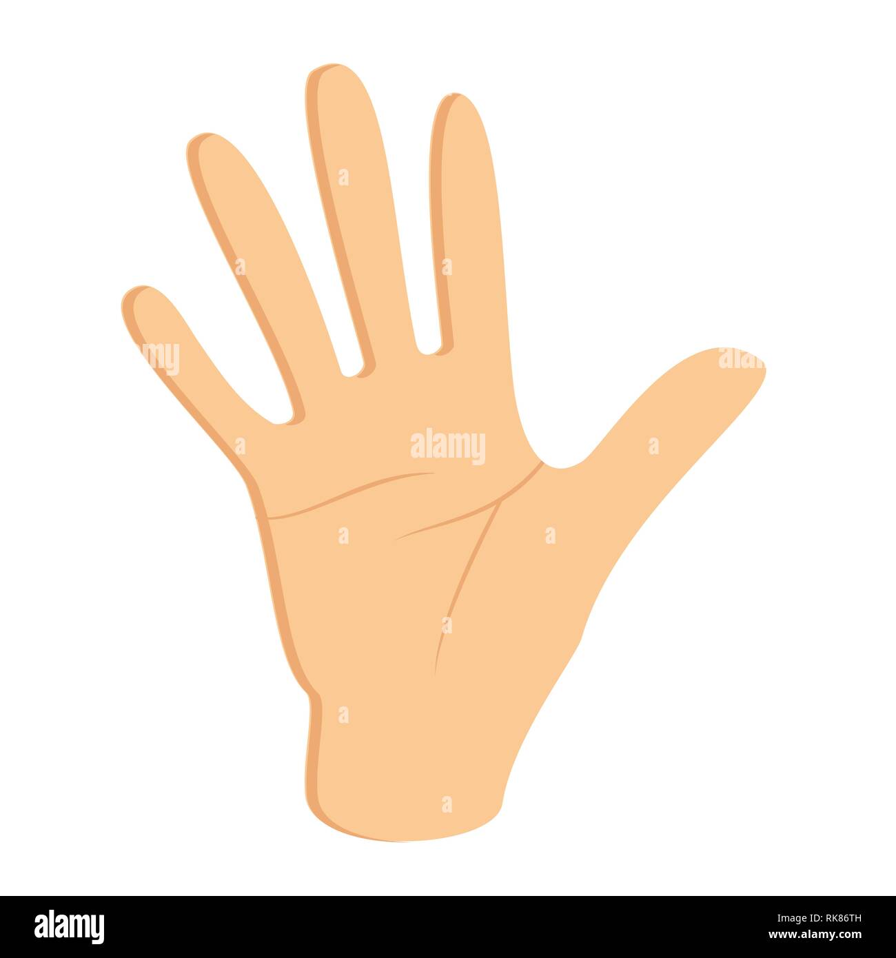 vector illustration human hand gesture showing five count isolated on ...