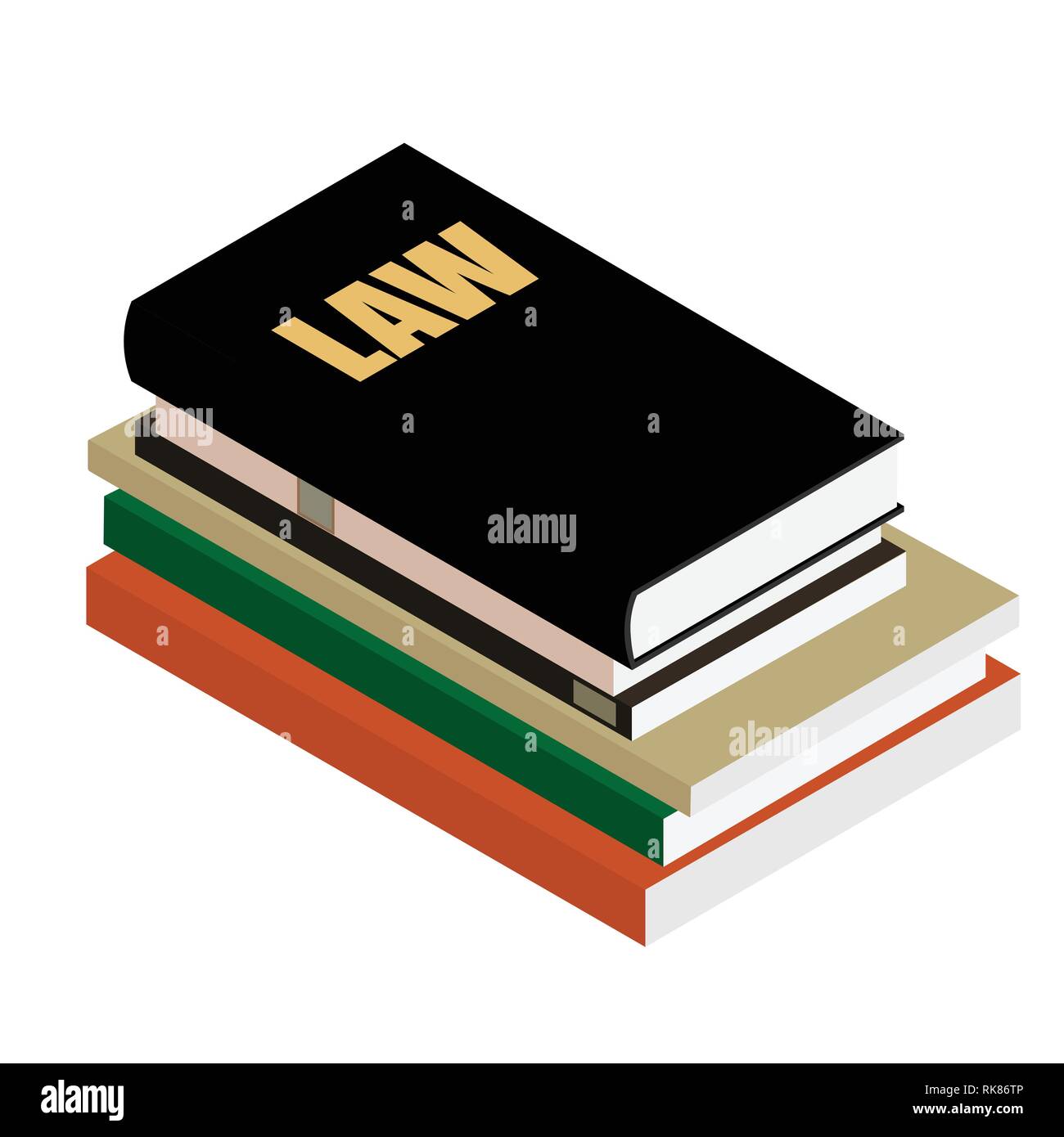 Vector isometric law book icon. Legal judge book stack. Judgment ...
