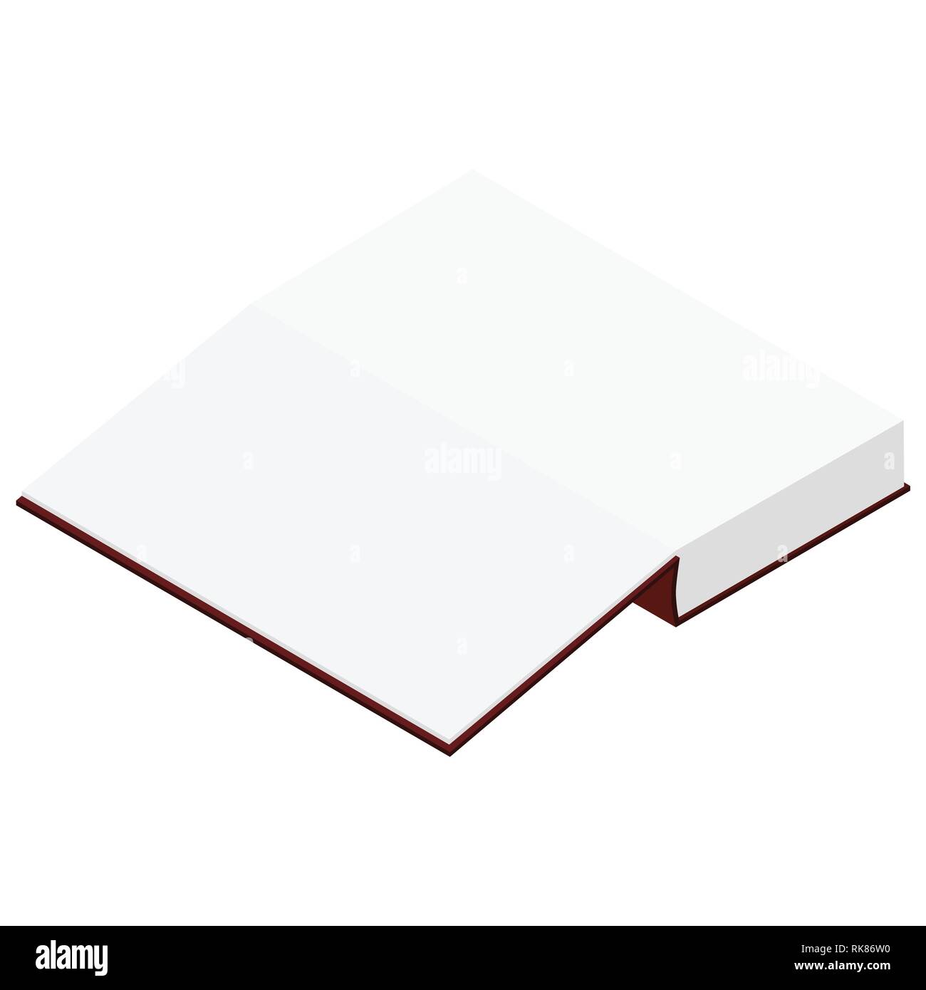 Vector illustration isometric opened book brown cover. Open book ...