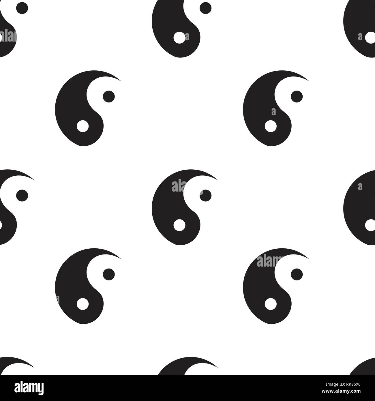 Vector seamless pattern, background with Yin Yang symbol Stock Vector ...