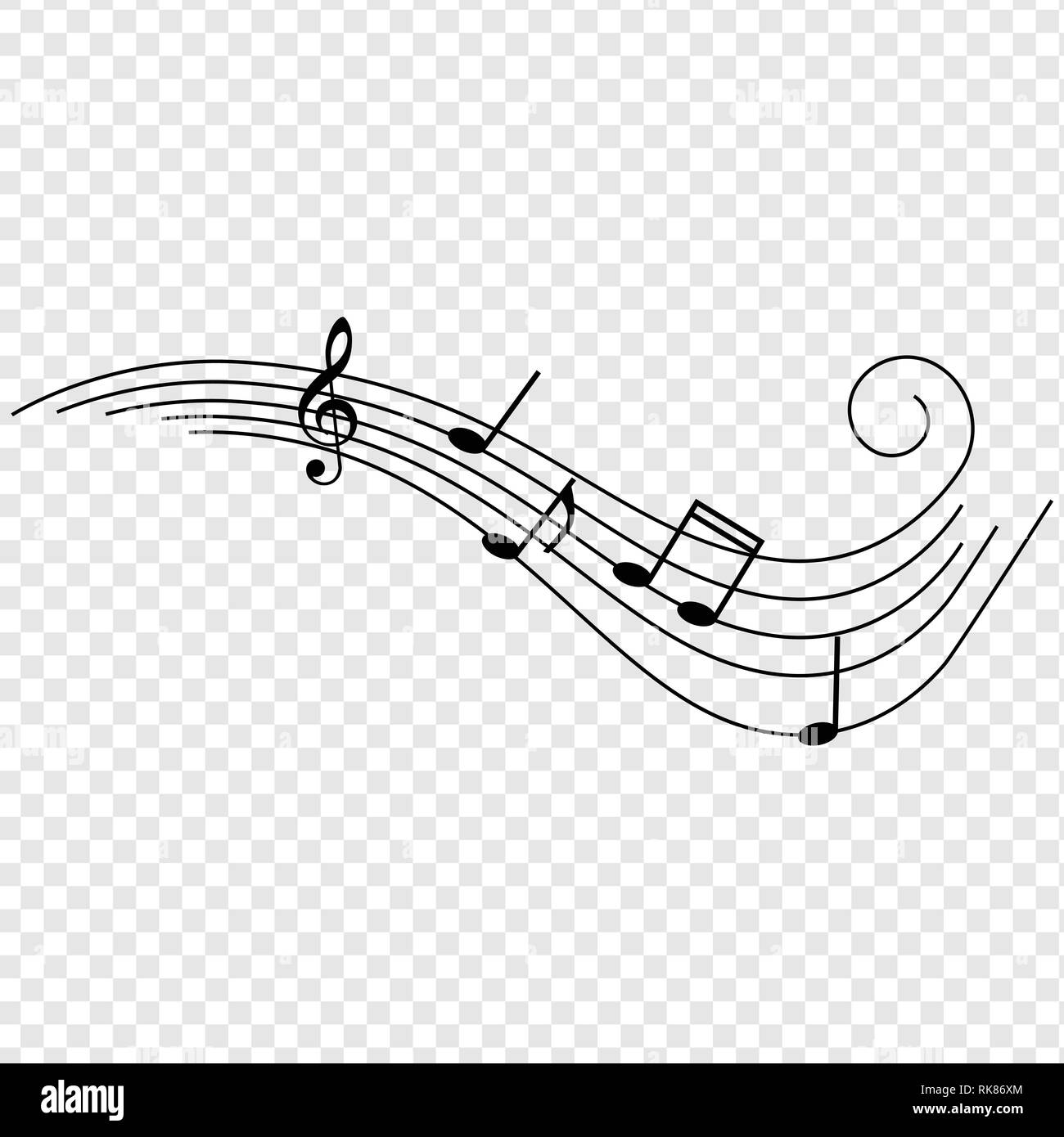 Music notes, musical design element, isolated, vector illustration ...