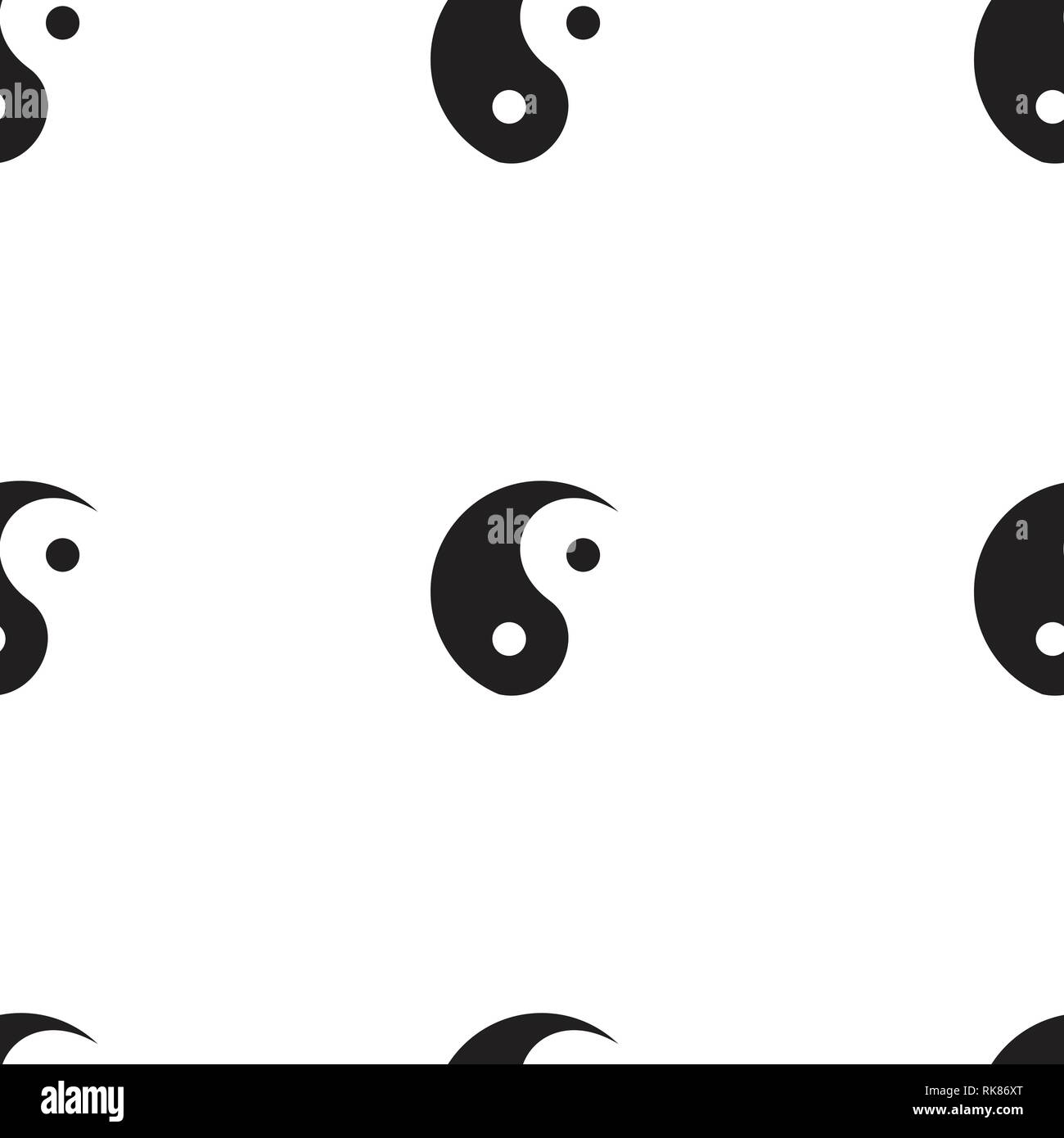 Vector seamless pattern, background with Yin Yang symbol Stock Vector ...