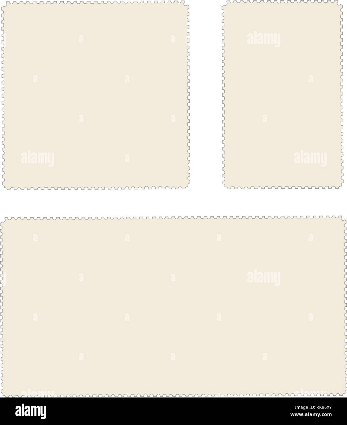 Vector Blank Postage Stamps Set isolated on white background Stock ...