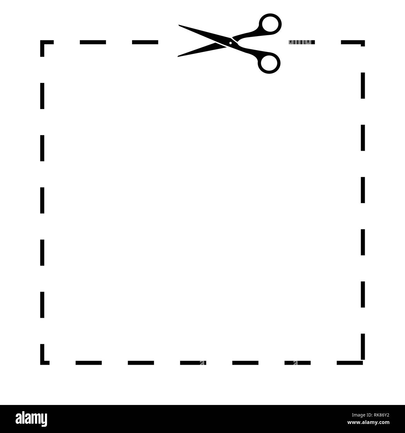 Scissors Cutting Coupon Icon isolated on white background Stock Vector ...