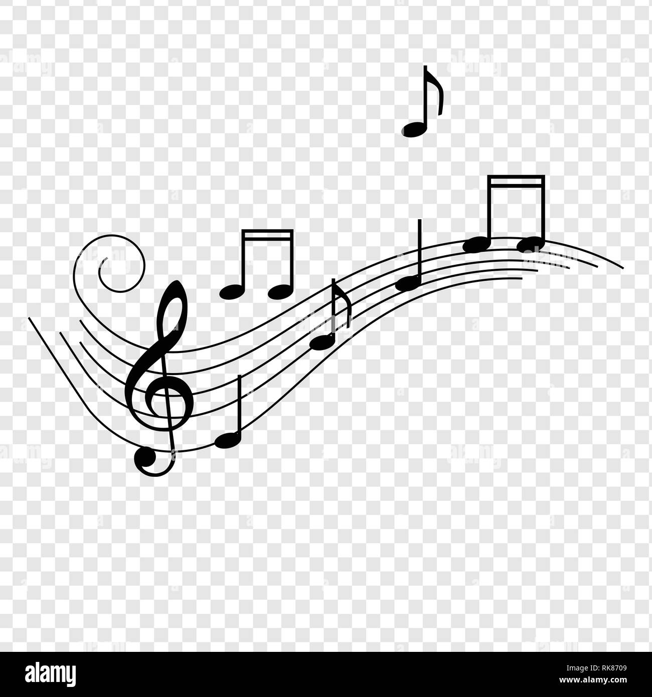 Music notes, musical design element, isolated, vector illustration ...