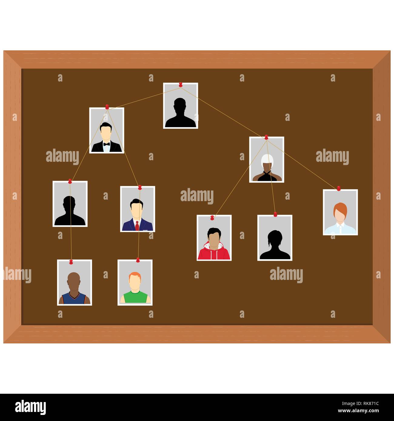 Investigation, evidence board. Crime investigation concept. Vector ...