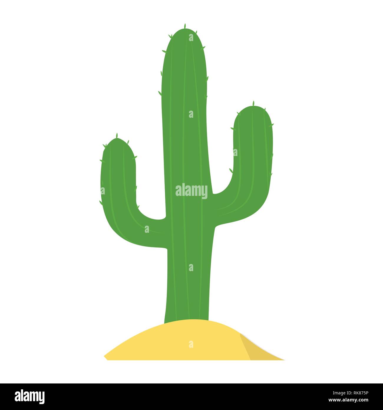 Green cactus isolated on white background vector illustration Stock ...
