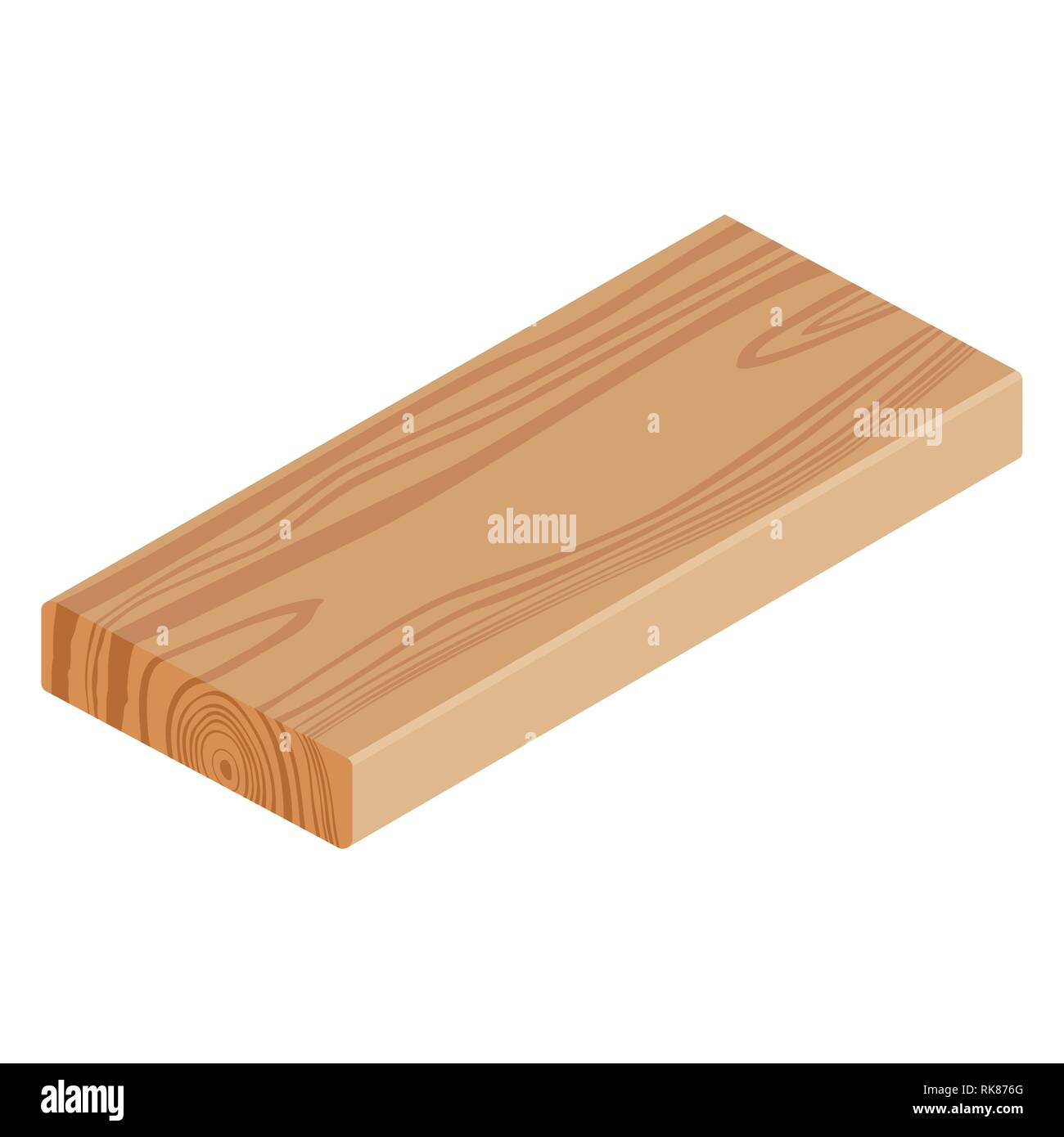 Vector illustration realistic isometric rasped wooden timber plank for ...