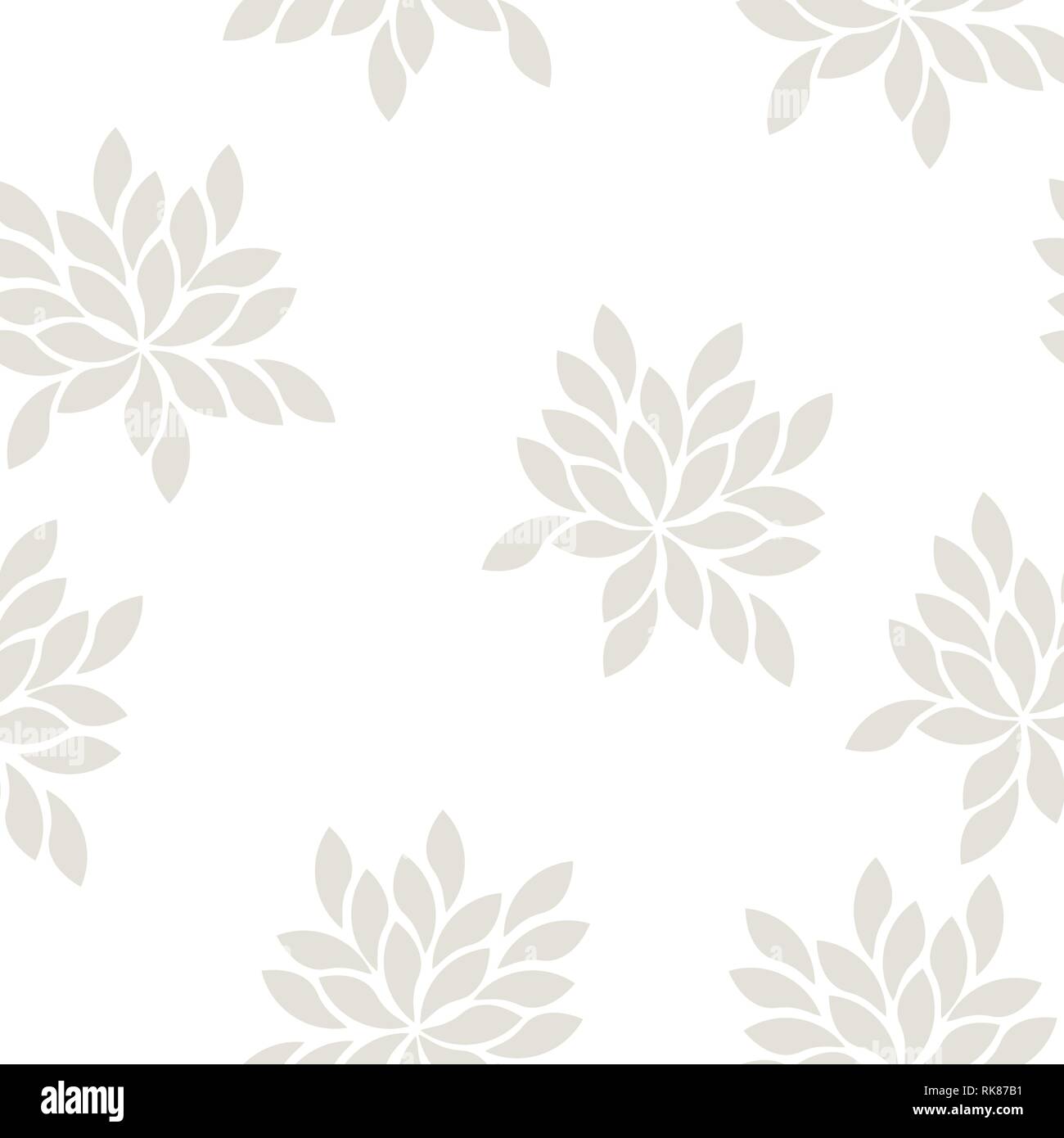 Vector illustration floral seamless abstract grey background, pattern ...
