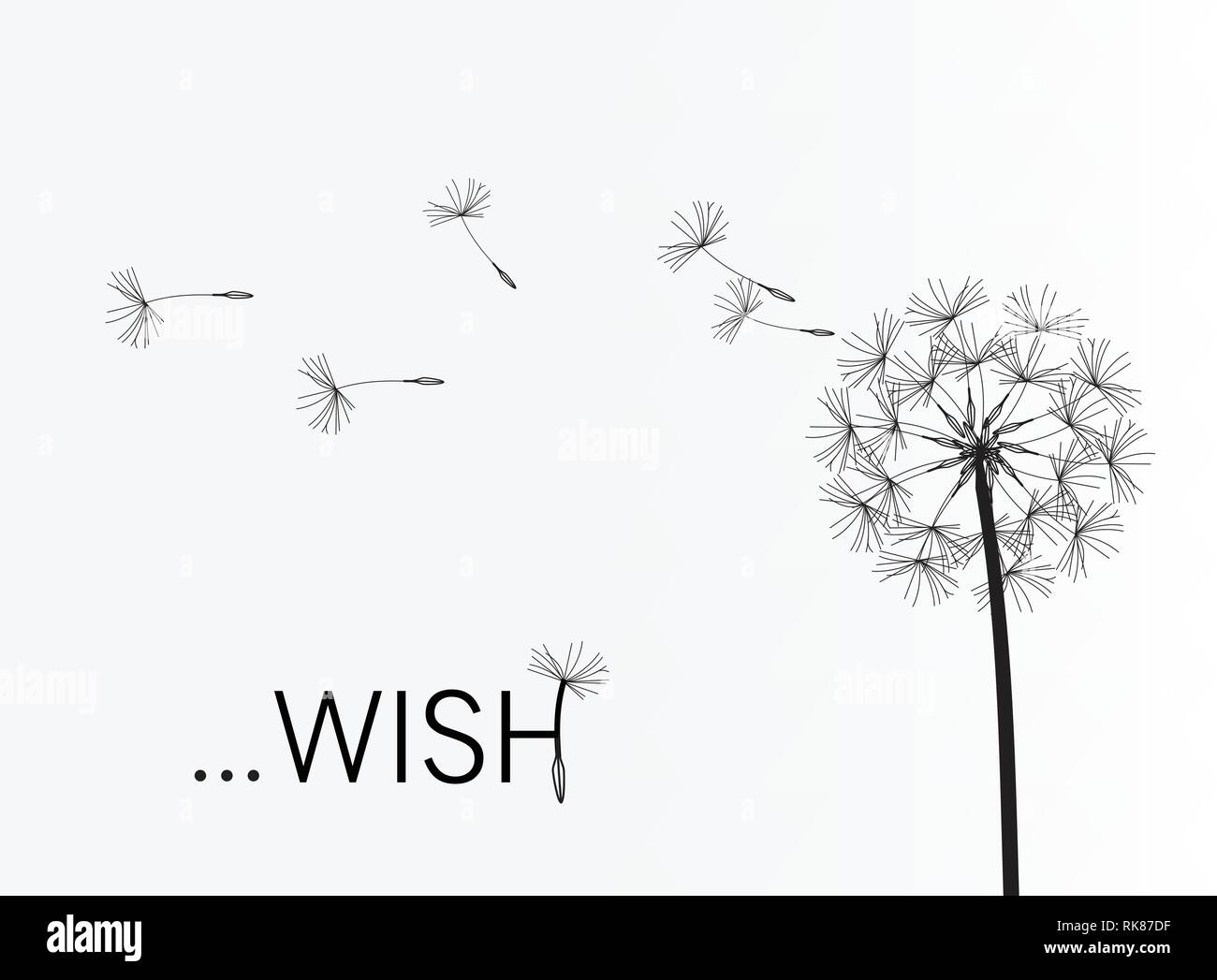 Dandelion vector. Wish. Simple minimalist style Stock Vector Image ...