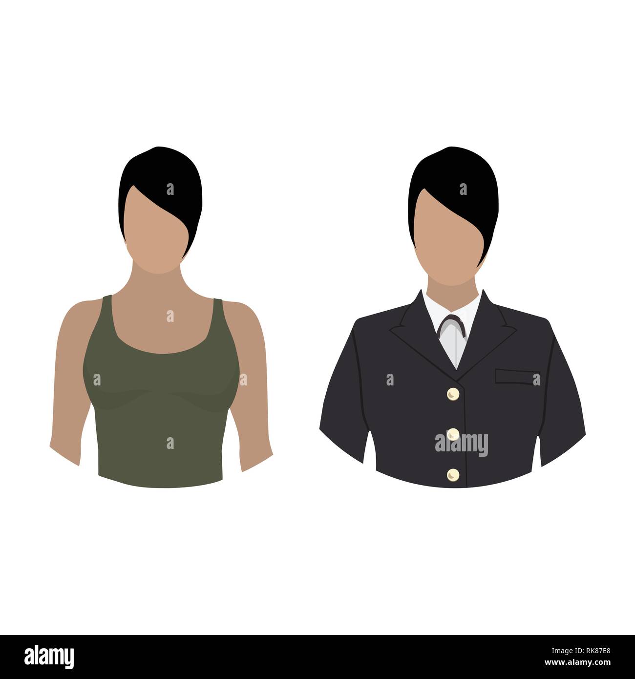 Vector illustration of military soldier, commander, major, general and ...